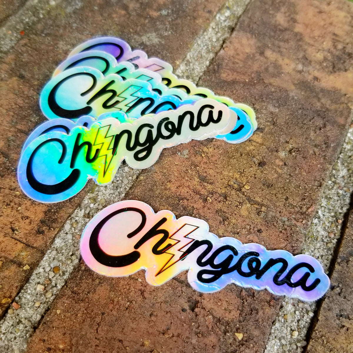 Chingona Lightning Holographic Sticker – Soy Chingona